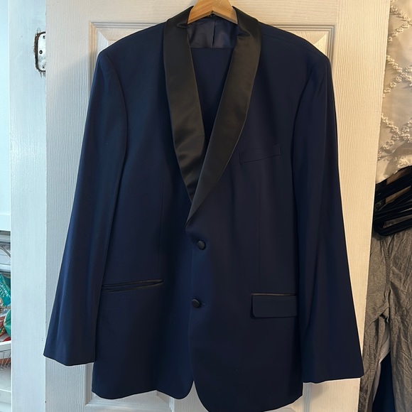 Perry Ellis | Suits & Blazers | Mens Navy Blue Tux With Shirt And Pants ...